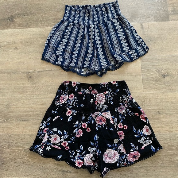 Three Dots | Shorts | Three Dots Bundle Lot Of 2 Printed Pull On Flowy ...